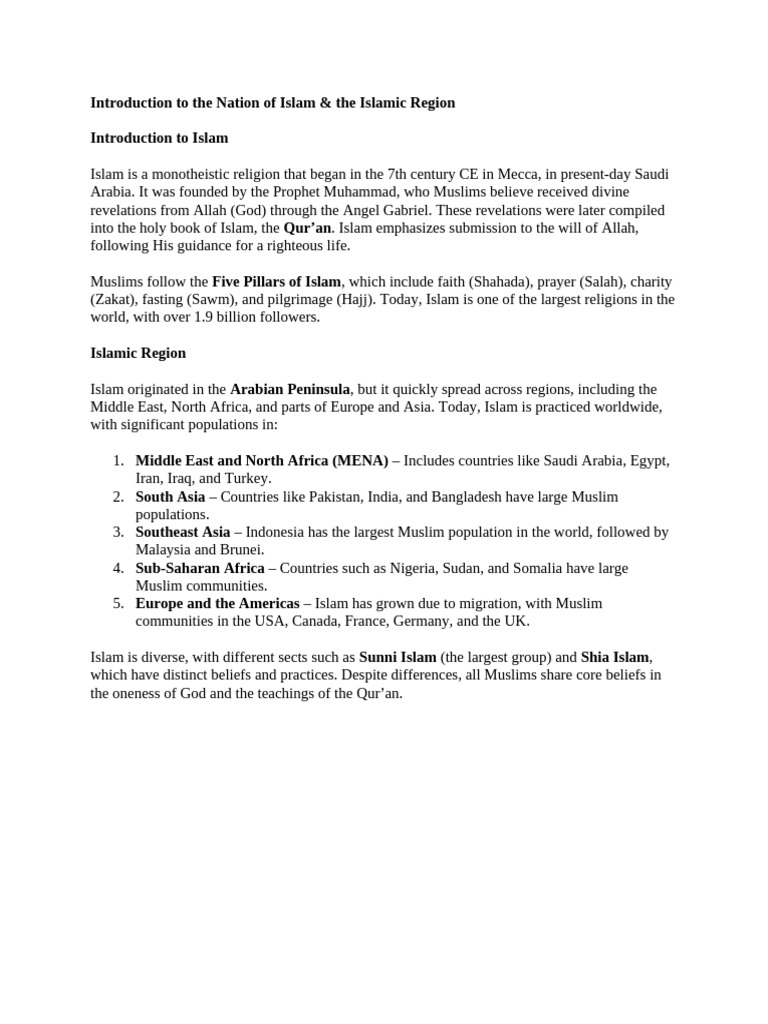 Introduction To The Nation of Islam | PDF