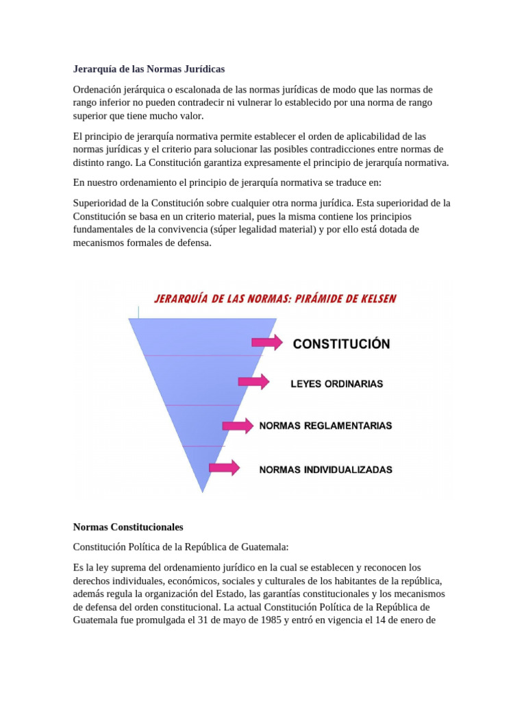 Jerarquía de Las Normas Jurídicas | PDF | Constitución | Ley procesal