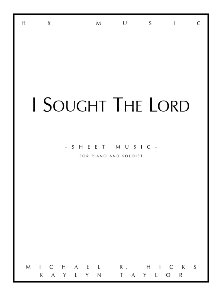 I Sought The Lord Sheet Music | PDF