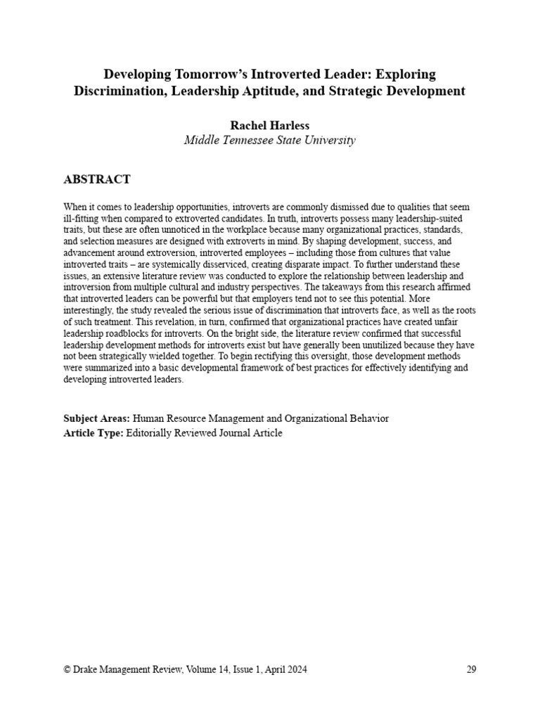 Developing Tomorrow’s Introverted Leader_ Exploring Discrimination ...