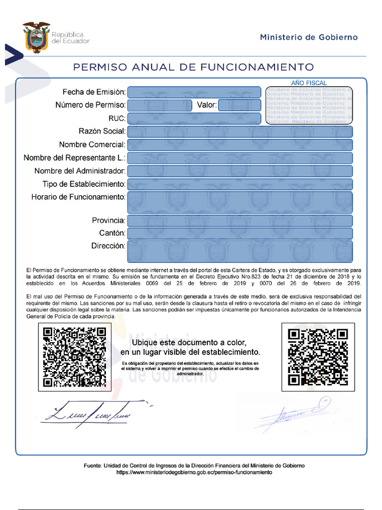 Permiso Funcionamiento 36306 | PDF