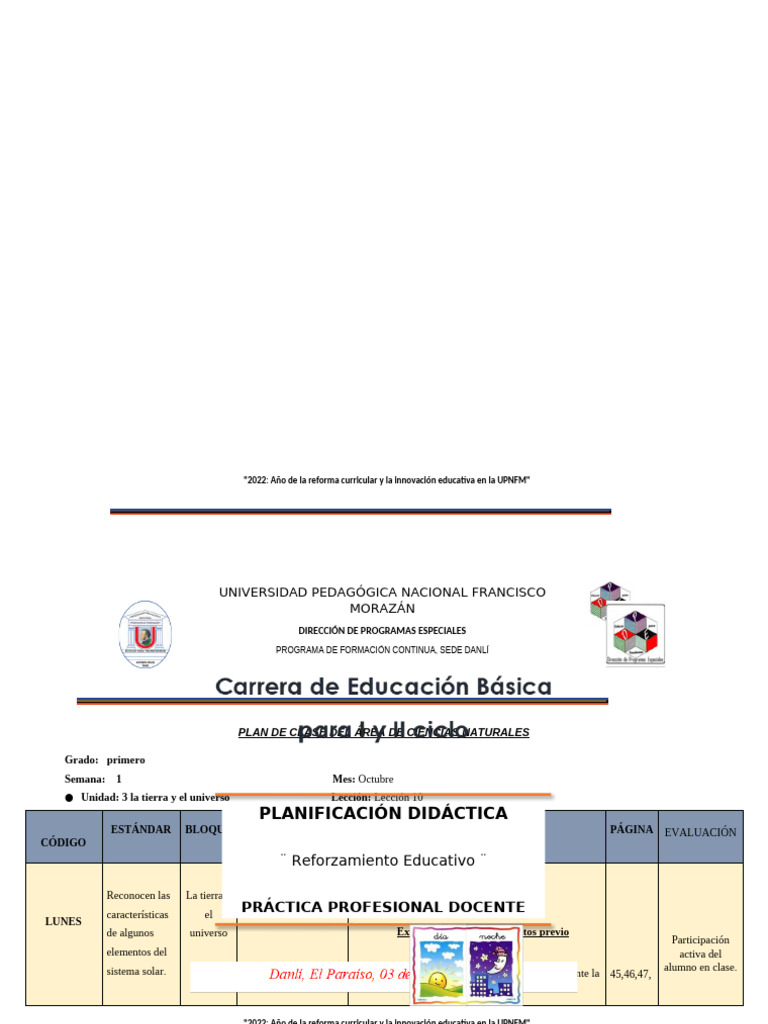 FORMATO PLAN DE CLASE CCNN | PDF