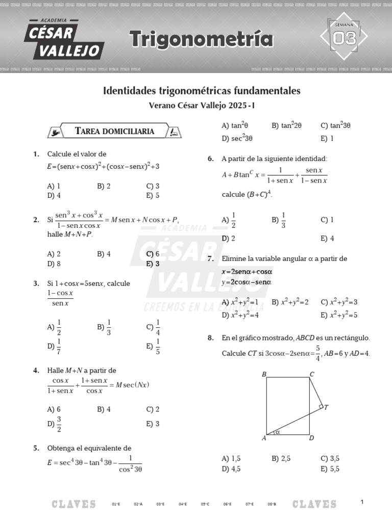 TR VCV Dom Sem03 | PDF | Trigonometría | Geometría Elemental