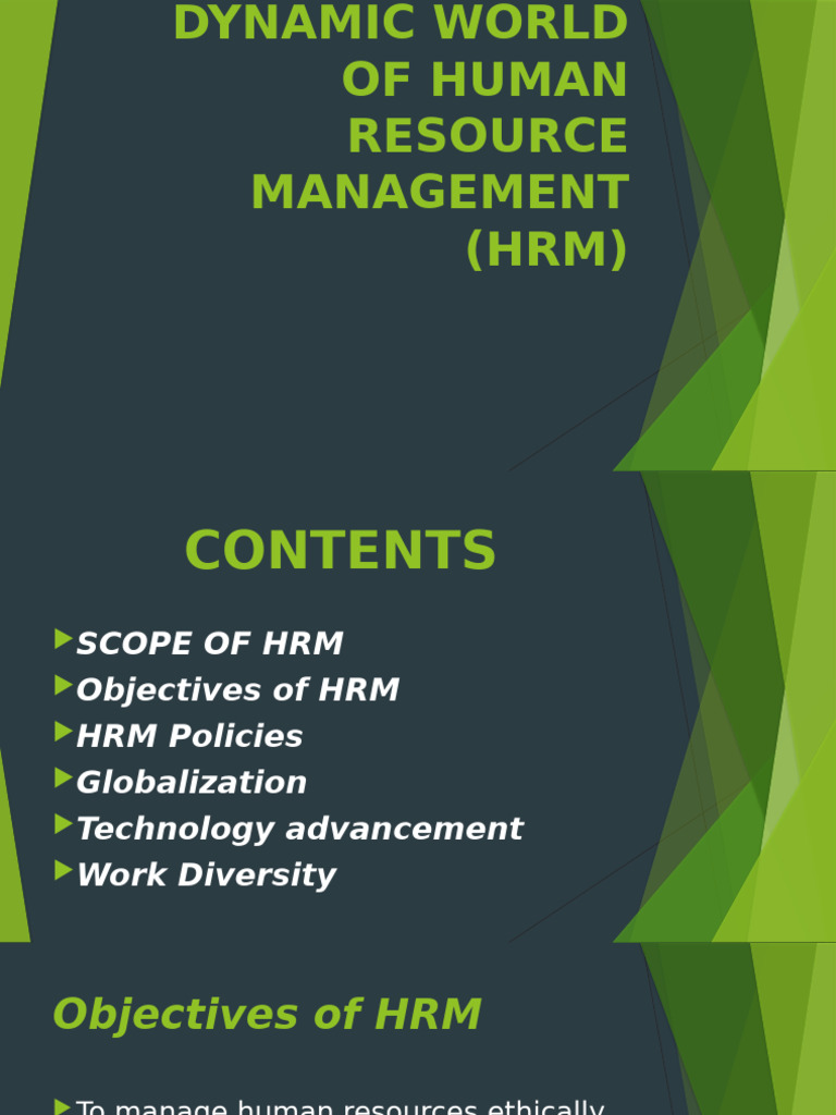 Dynamic World of Human Resource Management (HRM | PDF | Human Resource ...