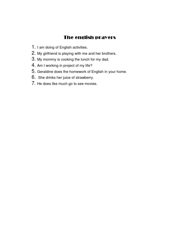 The English Prayers | PDF