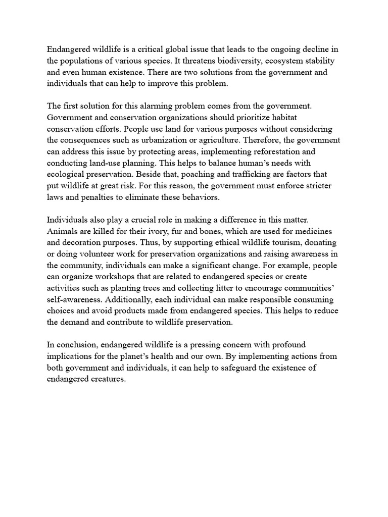 Endangered Wildlife | PDF