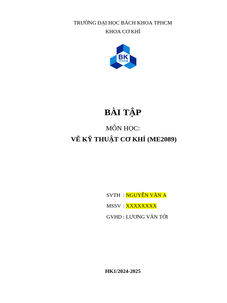 Bìa đóng tập - Vẽ KTCK | PDF