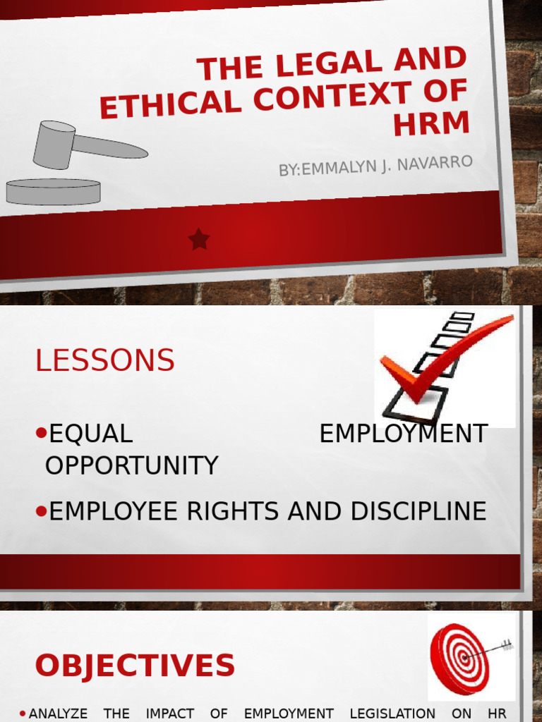 The Legal and Ethical Context of HRM | PDF | Employment | Labour Law