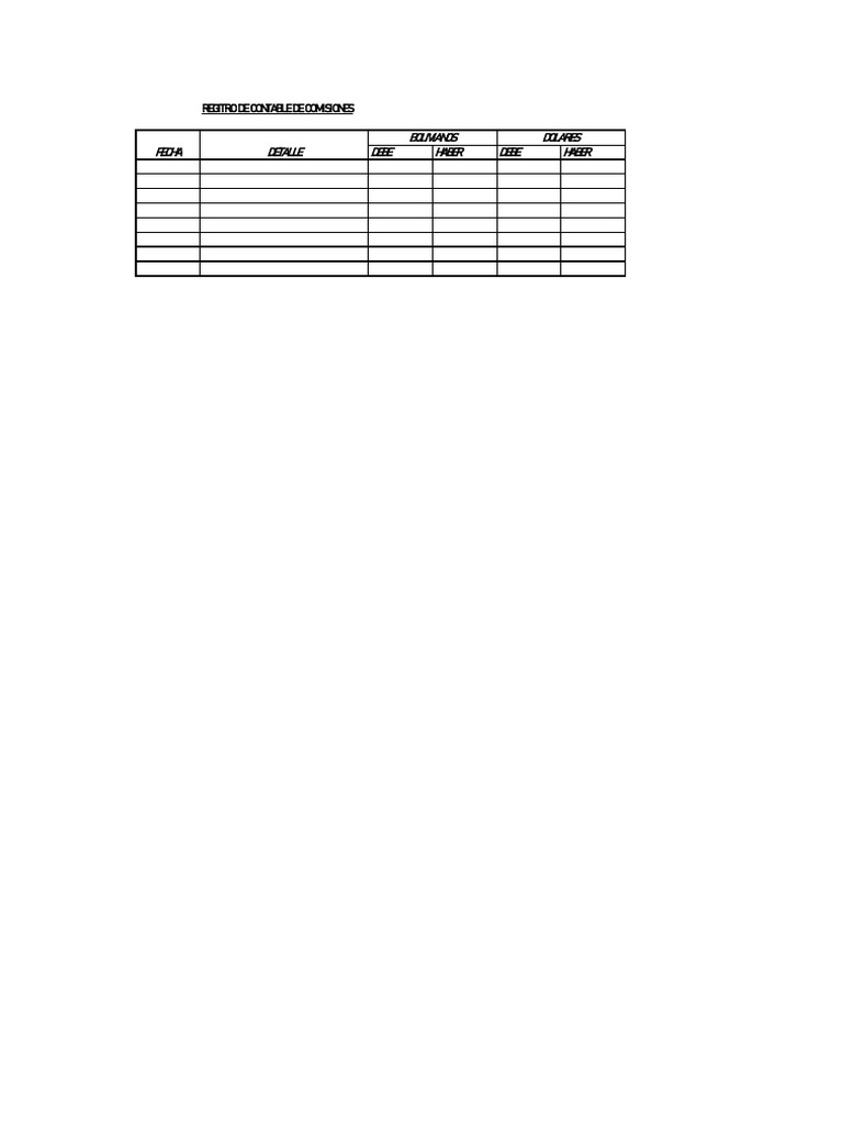 Registro Contable de Comisiones y Cobranza | PDF