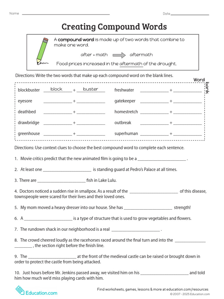 Creating Compound Words | PDF
