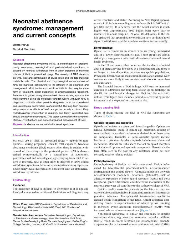 Neonatal Abstinence Syndrome Overview | PDF | Opioid | Substance Abuse