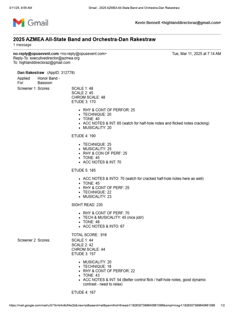 2025 AZMEA All-State Band and Orchestra-Dan Rakestraw | PDF