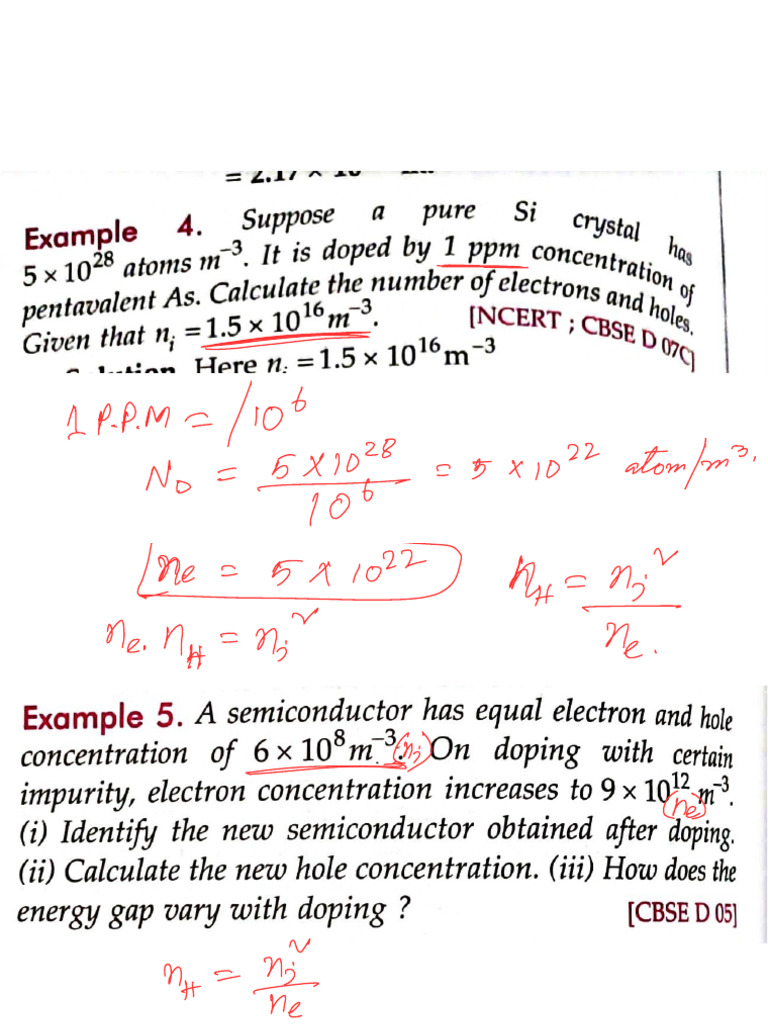 imp derivations and numericals semiconductor | PDF