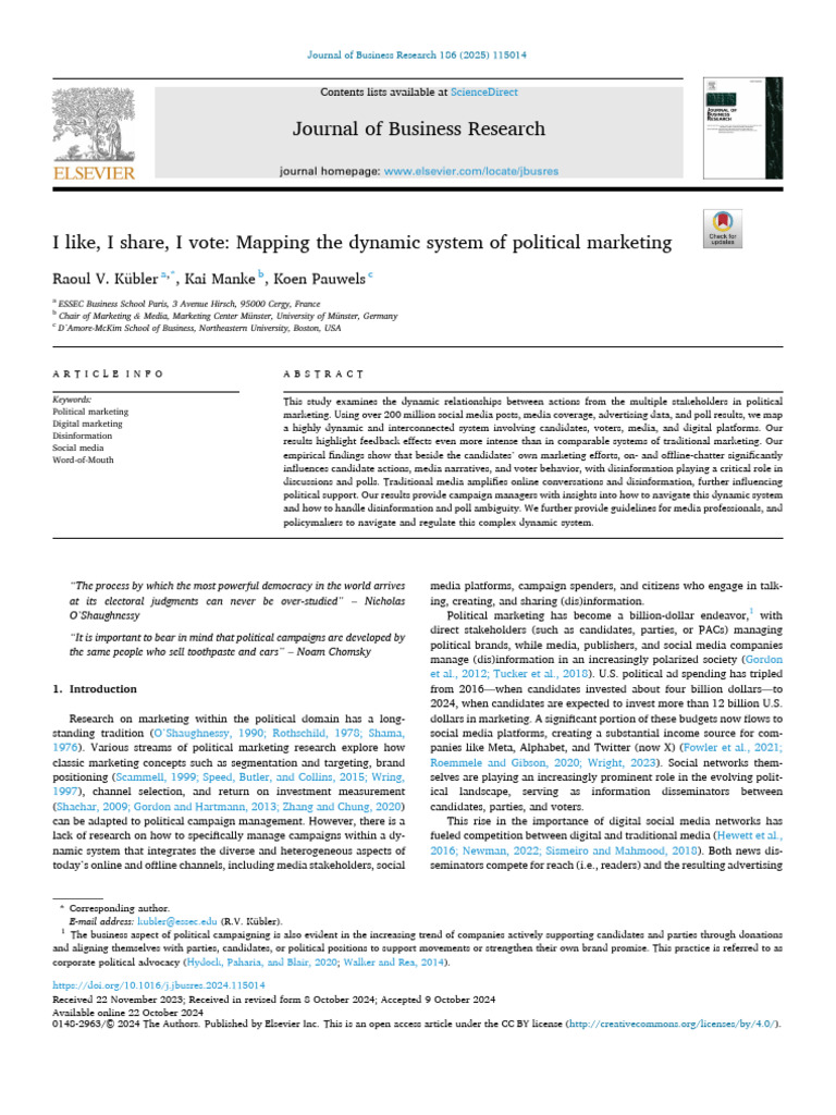 I Like I Share I Vote Mapping The Dynamic System - 2025 - Journal of ...