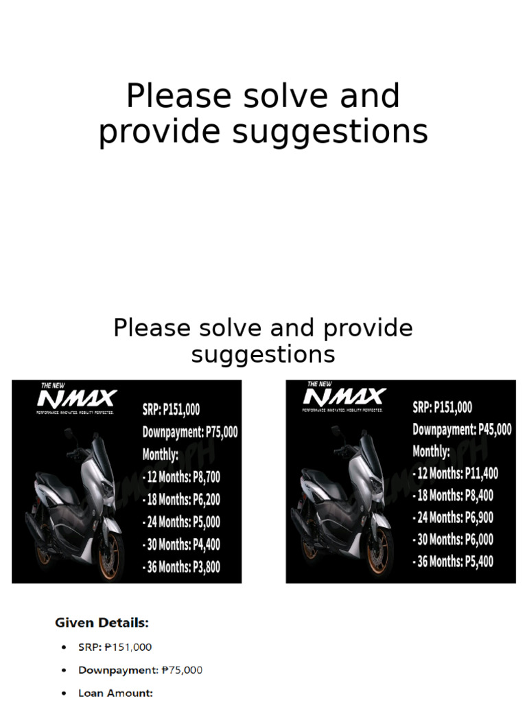 Please Solve and Provide Suggestions | PDF