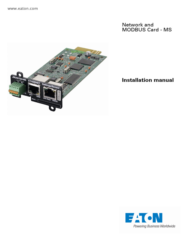 614-09239-00 (Web Manual) MODBUS-MS CARD | PDF | Ip Address | Computer ...