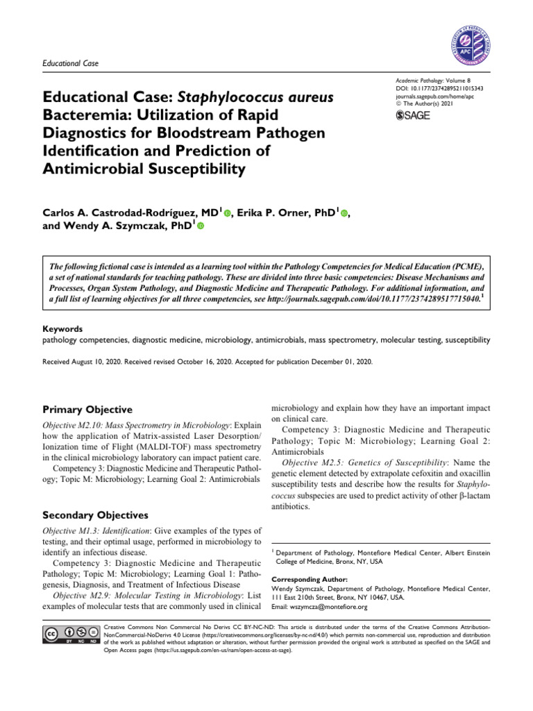 Staph-Micro-Educational-Case | PDF | Staphylococcus Aureus | Sepsis