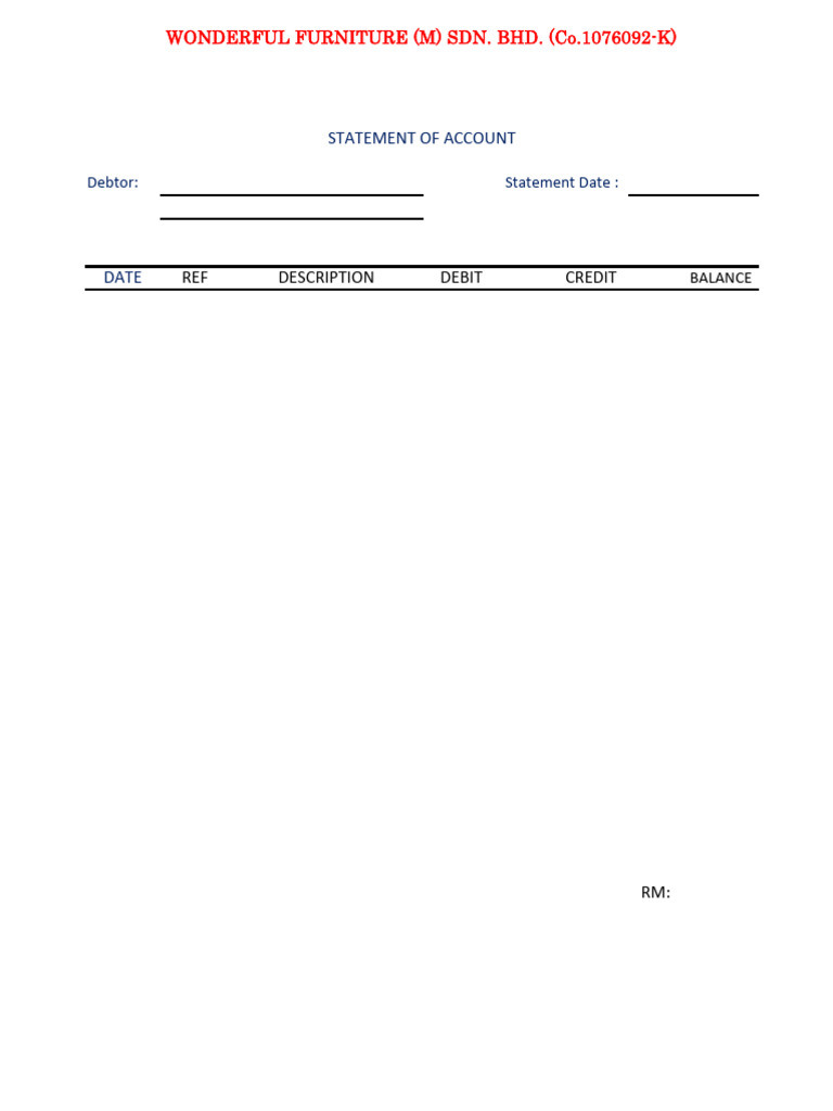 Statement of Account for Kinsen Home | PDF