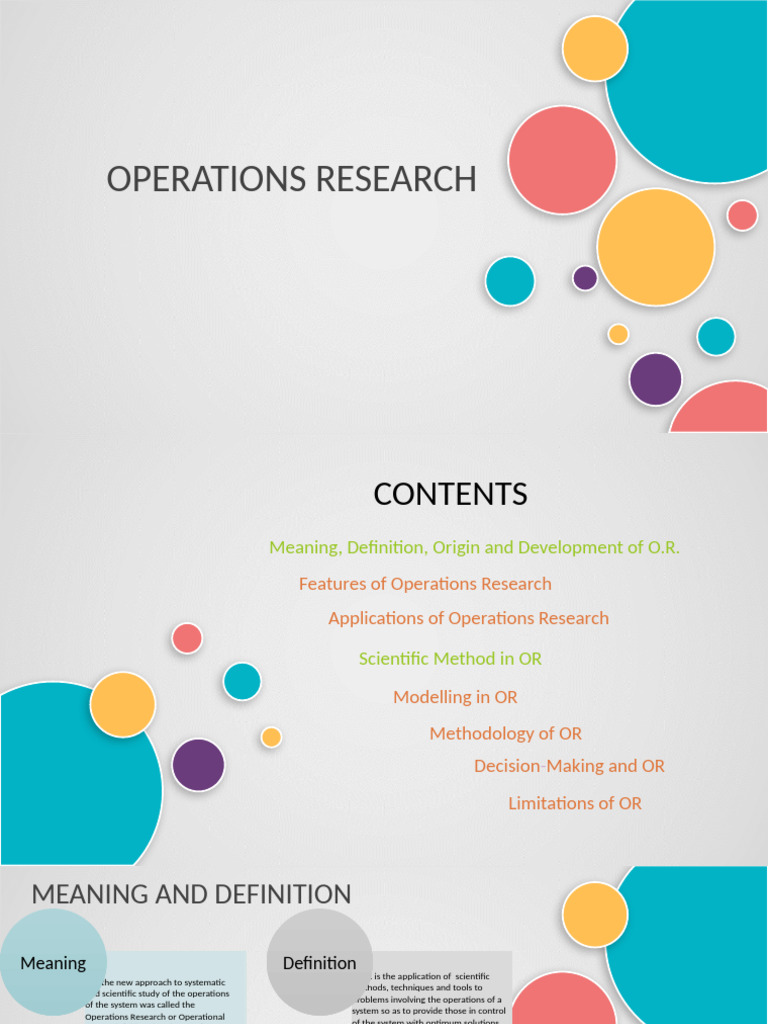 Operations Research | PDF | Decision Making | Science