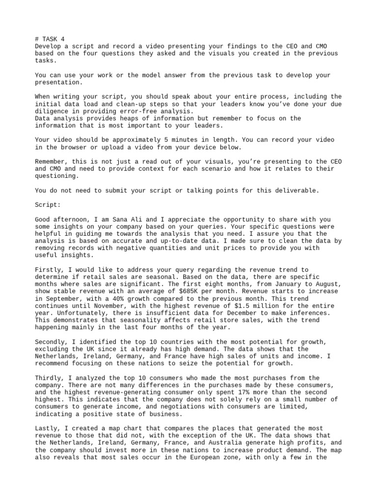 Task-4 script .txt | PDF | Revenue | Demand