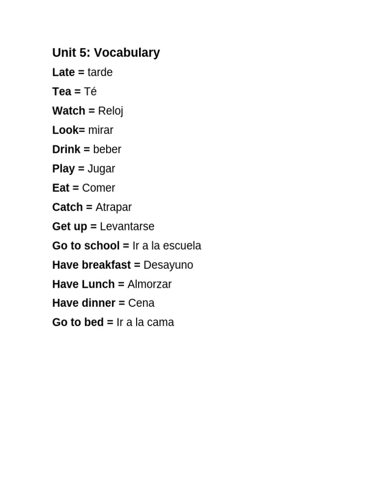 Unit 5, 3°grado | PDF