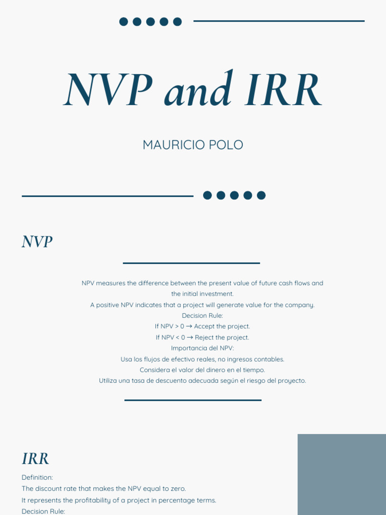 NVP and IRR | PDF