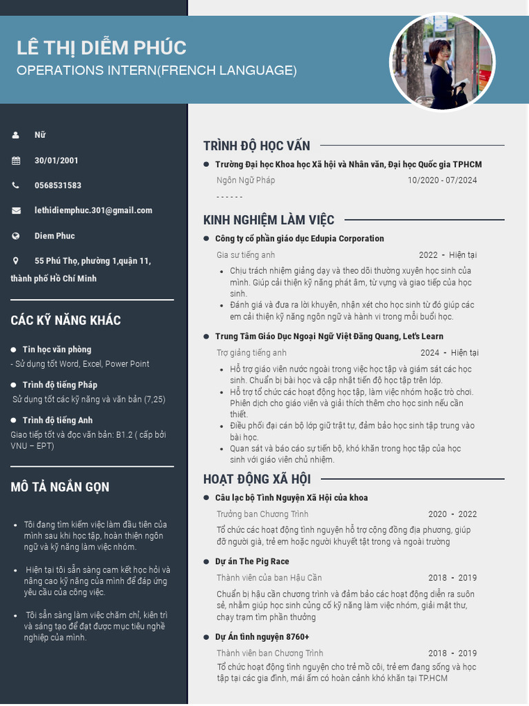 Extracted Pages From CV - Le Thi Diem Phuc1734623301294 | PDF