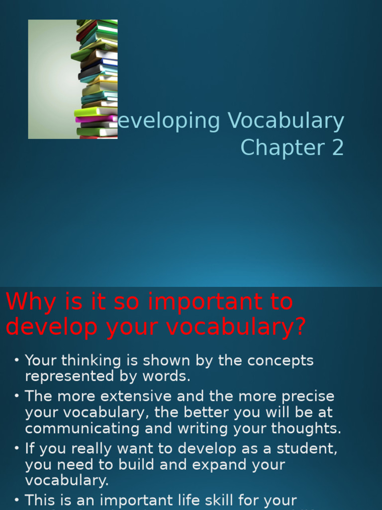 Chapter 2 Developing Vocabulary (1) - Tagged | PDF | Word | Vocabulary