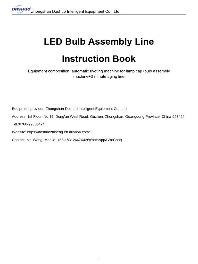 Instruction Book For Automatic Assembly Line | PDF | Numerical Control | Manufactured Goods