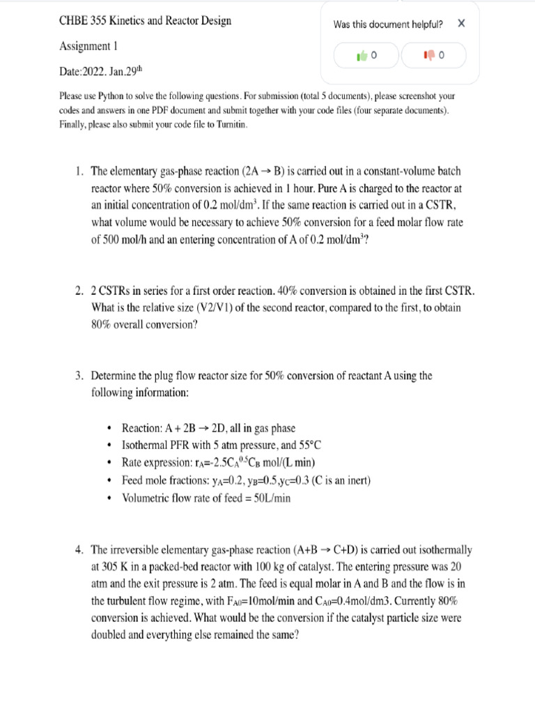 Old - A1 - Chbe 355 | PDF