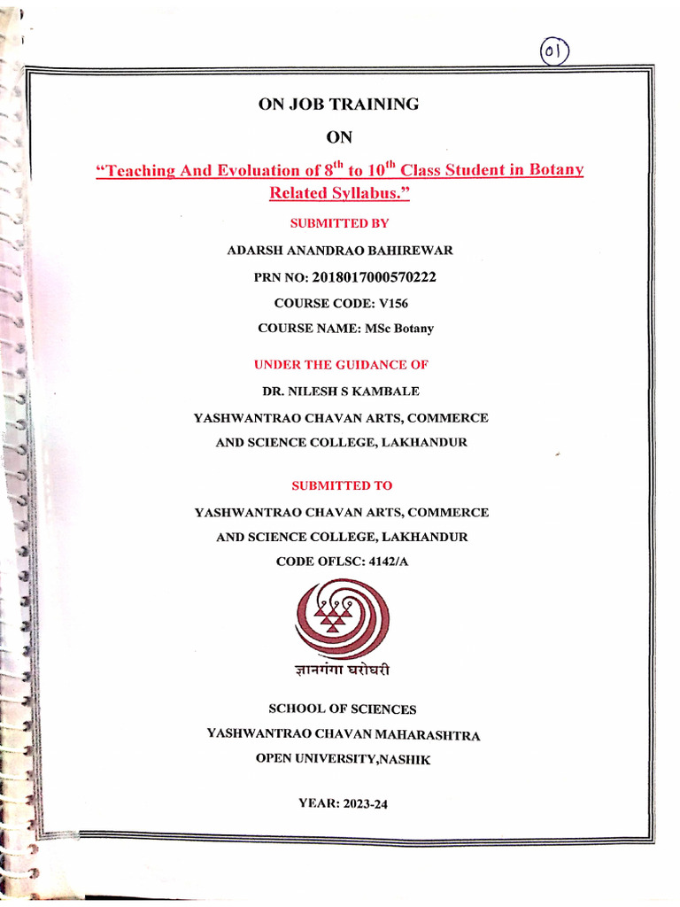 MSC Botany Job Training | PDF