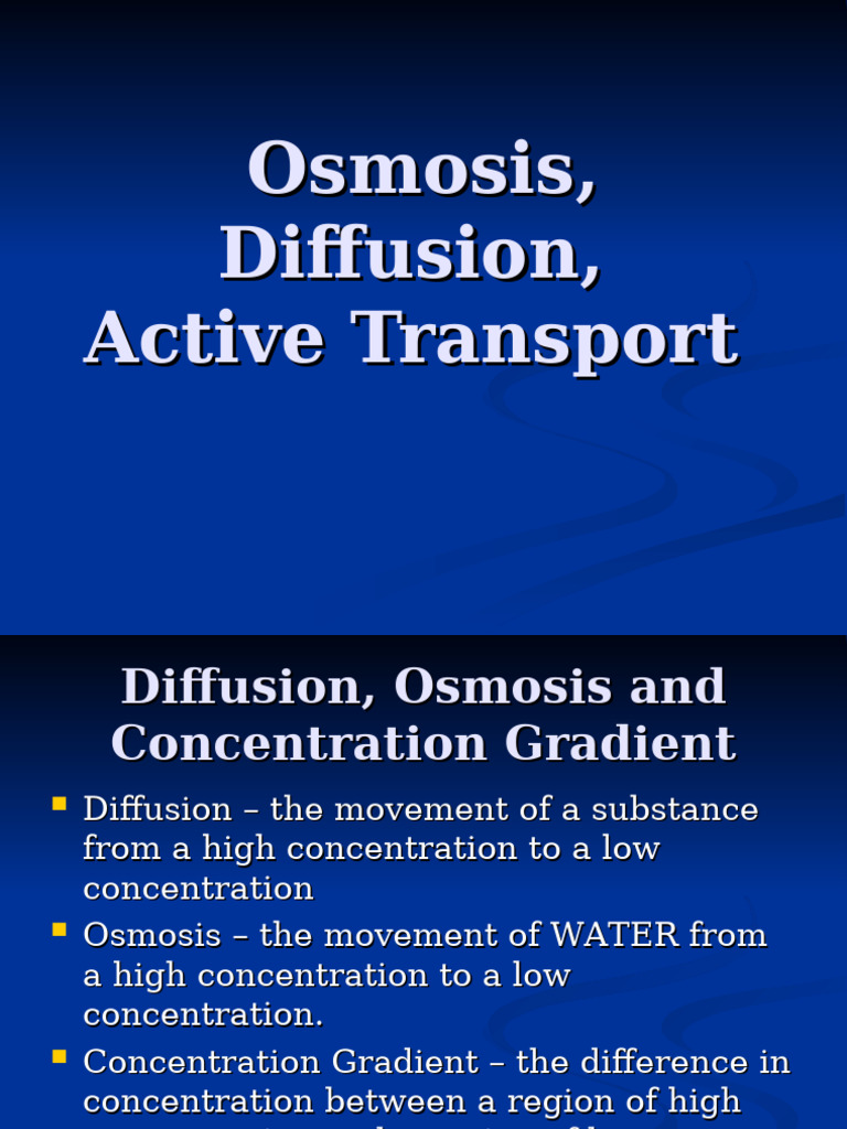 Osmosis Diffusion | PDF | Osmosis | Cell Membrane
