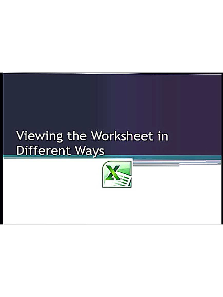 Display and Modify Workbook Content in Different Views | PDF
