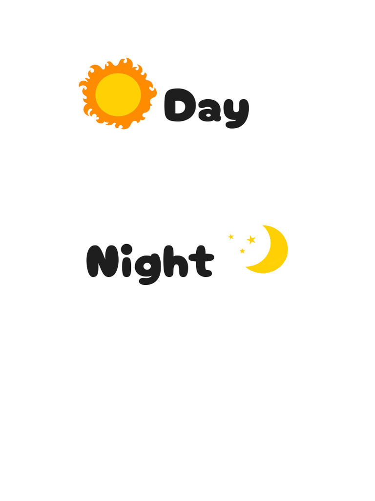 Day and Night Science Worksheet in Yellow Blue Handdrawn Style | PDF