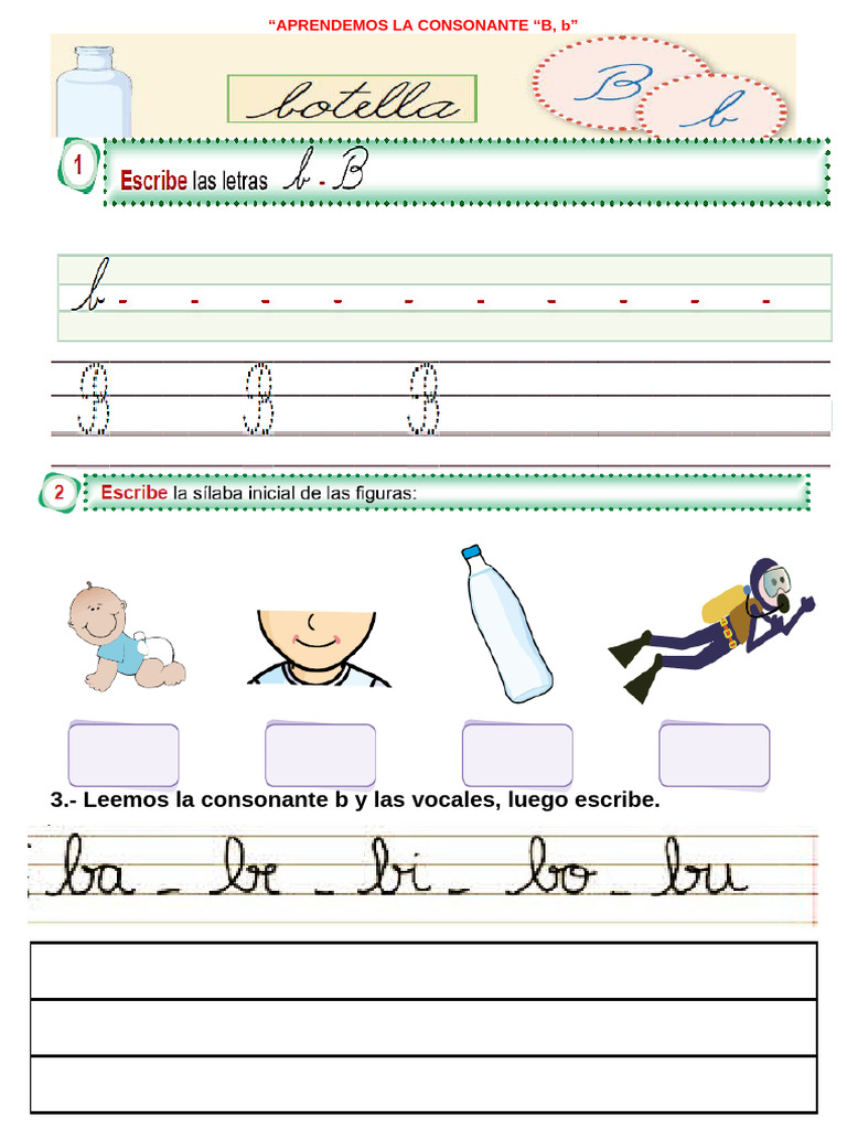 APRENDEMOS LA CONSONANTE B | PDF