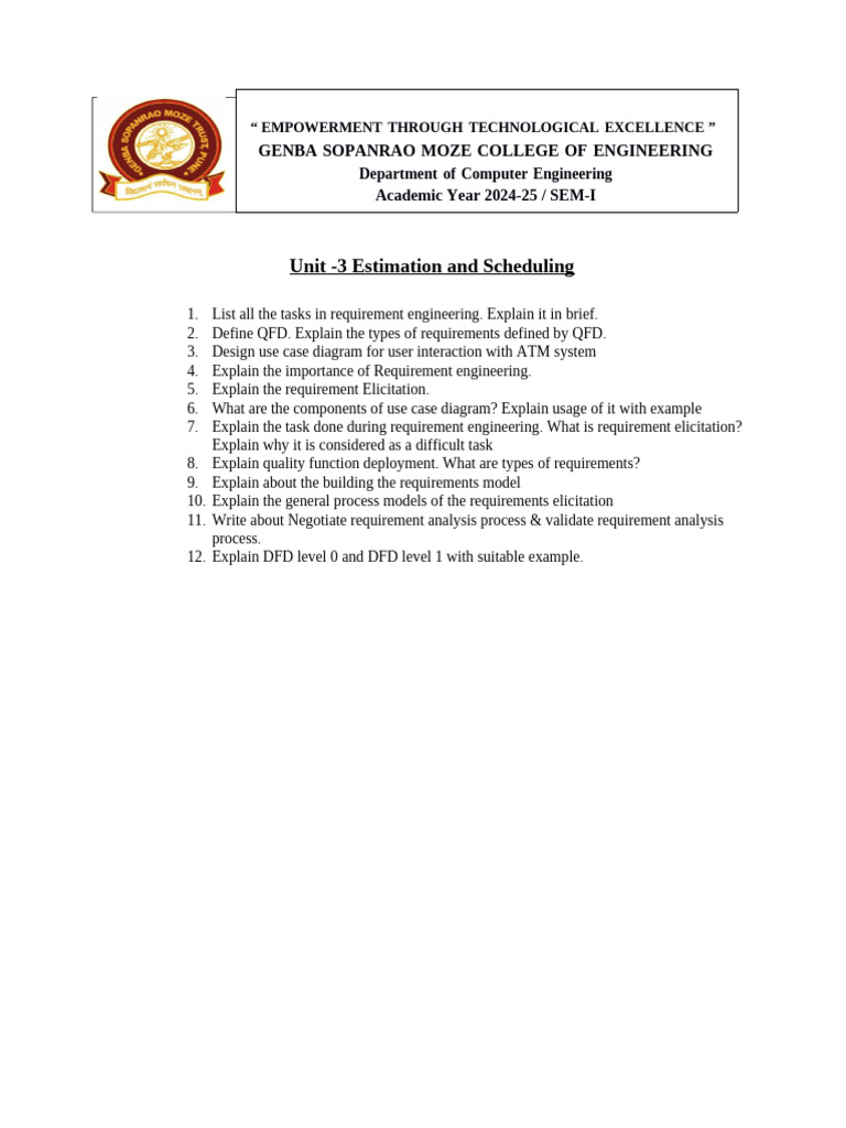 UNIT 3 Question Bank | PDF