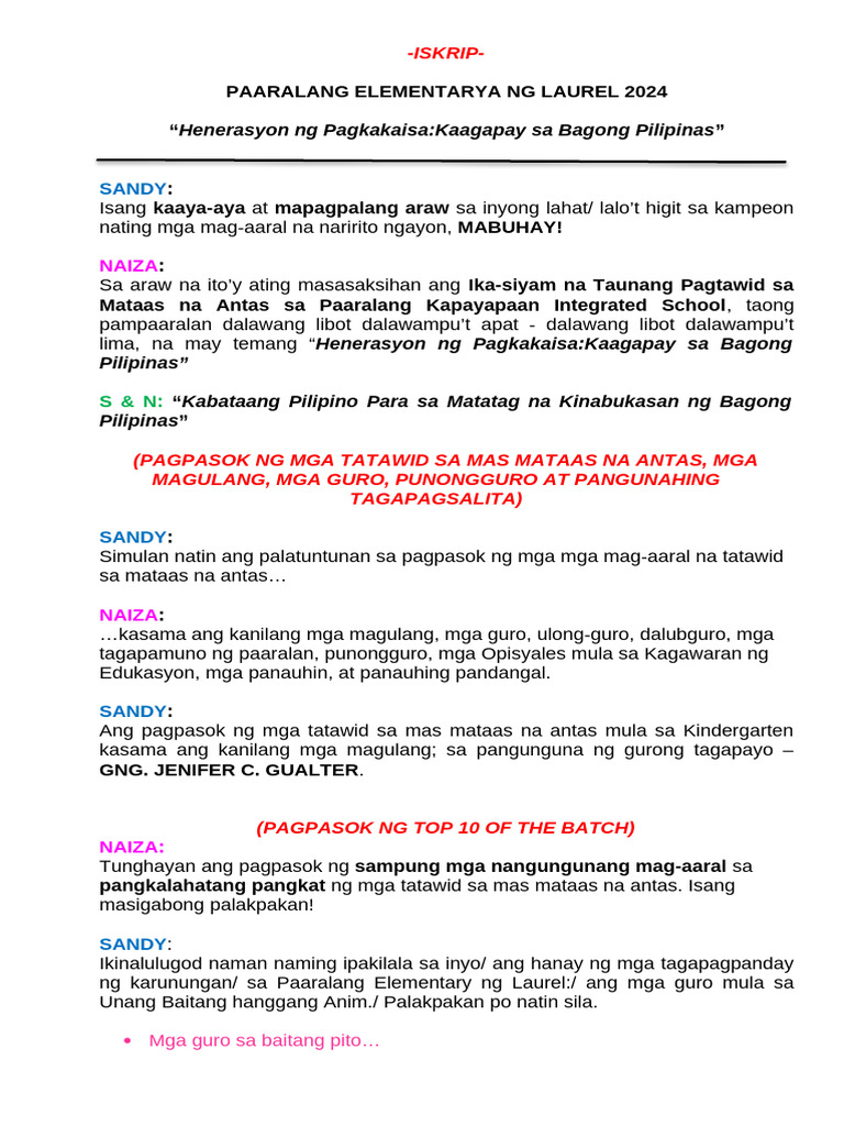 Moving Up Script 2024 | PDF