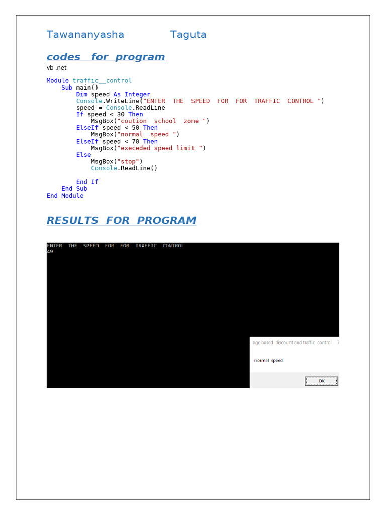 Codes For Program | PDF
