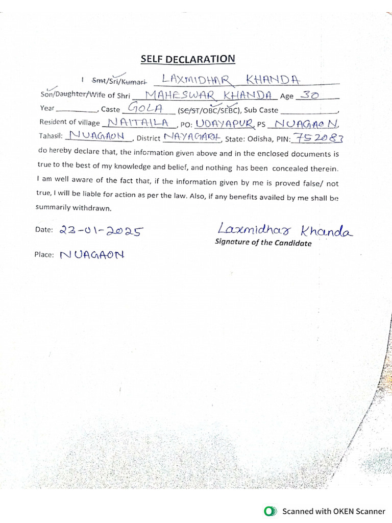 Caste Declaration Lax | PDF