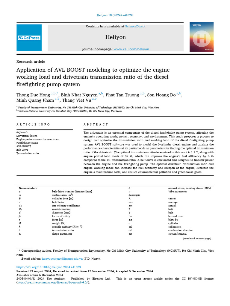 Application of AVL BOOST Modeling To Optimize The | PDF | Engines | Diesel Engine