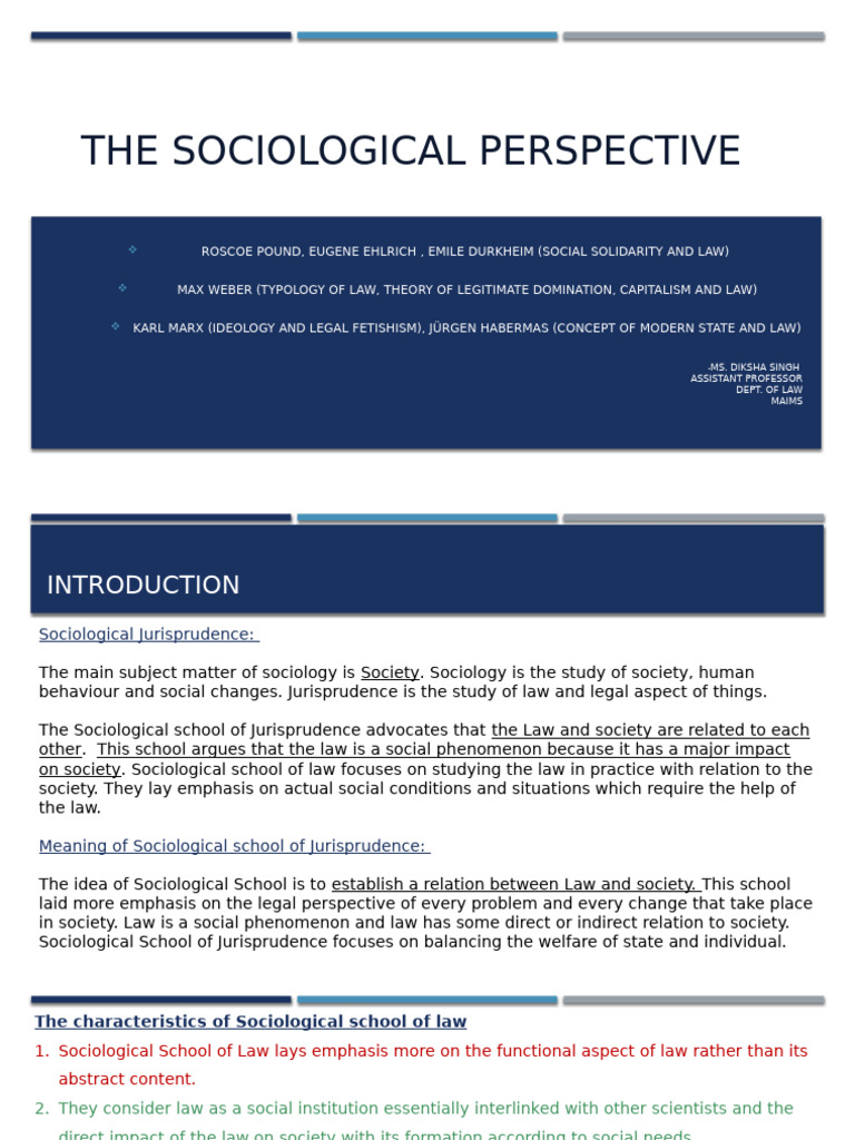 Sociological Jurisprudence Overview | PDF | Max Weber | Sociology