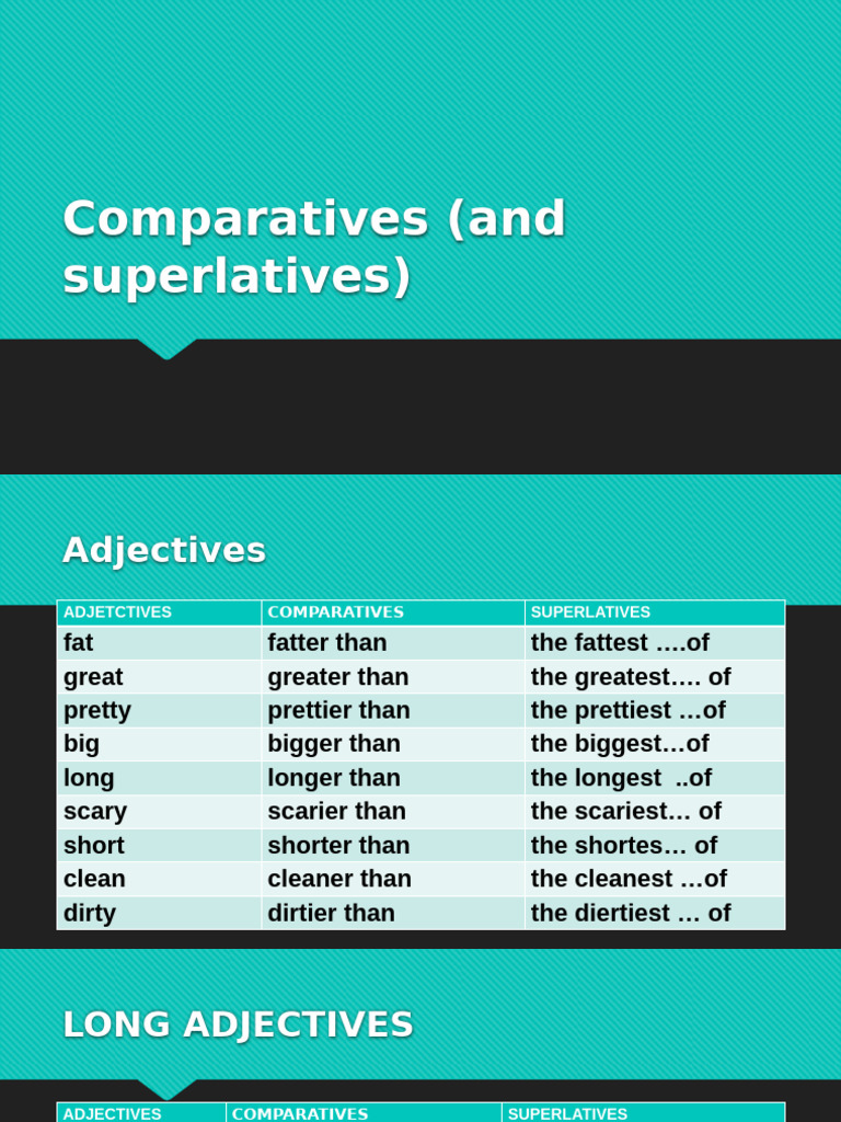 Adjective Comparatives and Superlatives Guide | PDF
