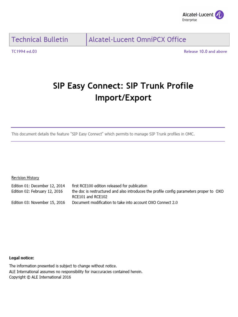 tc1994en-ed03_sip_easy_connect_sip_trunk_profile_import_export | PDF | Session Initiation ...