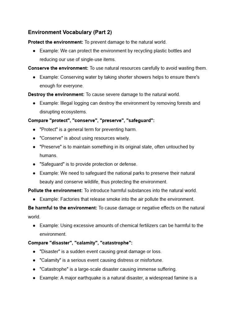Environment Vocabulary and Concepts Explained | PDF | Waste | Ozone ...