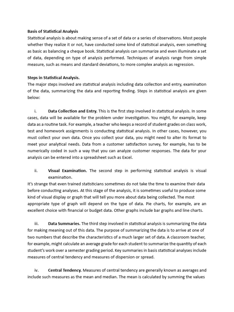 Statistical Analysis 1 | PDF | Statistics | Mean