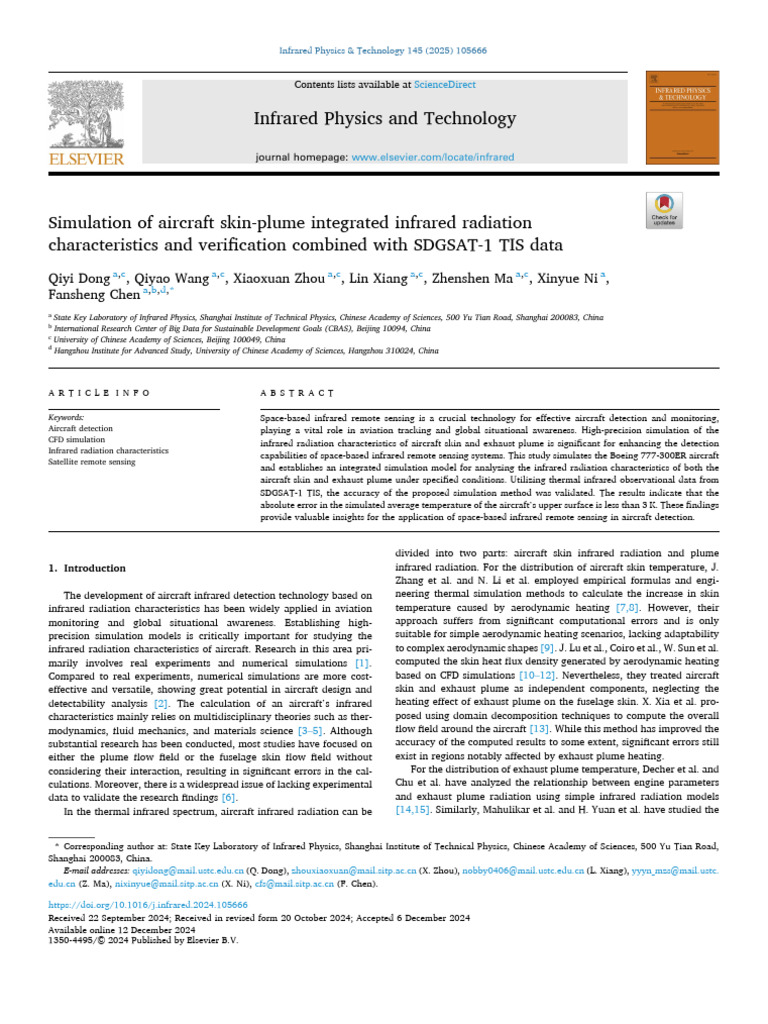 Simulation of Aircraft Skin Plume Integrated Infrared Radi - 2025 ...