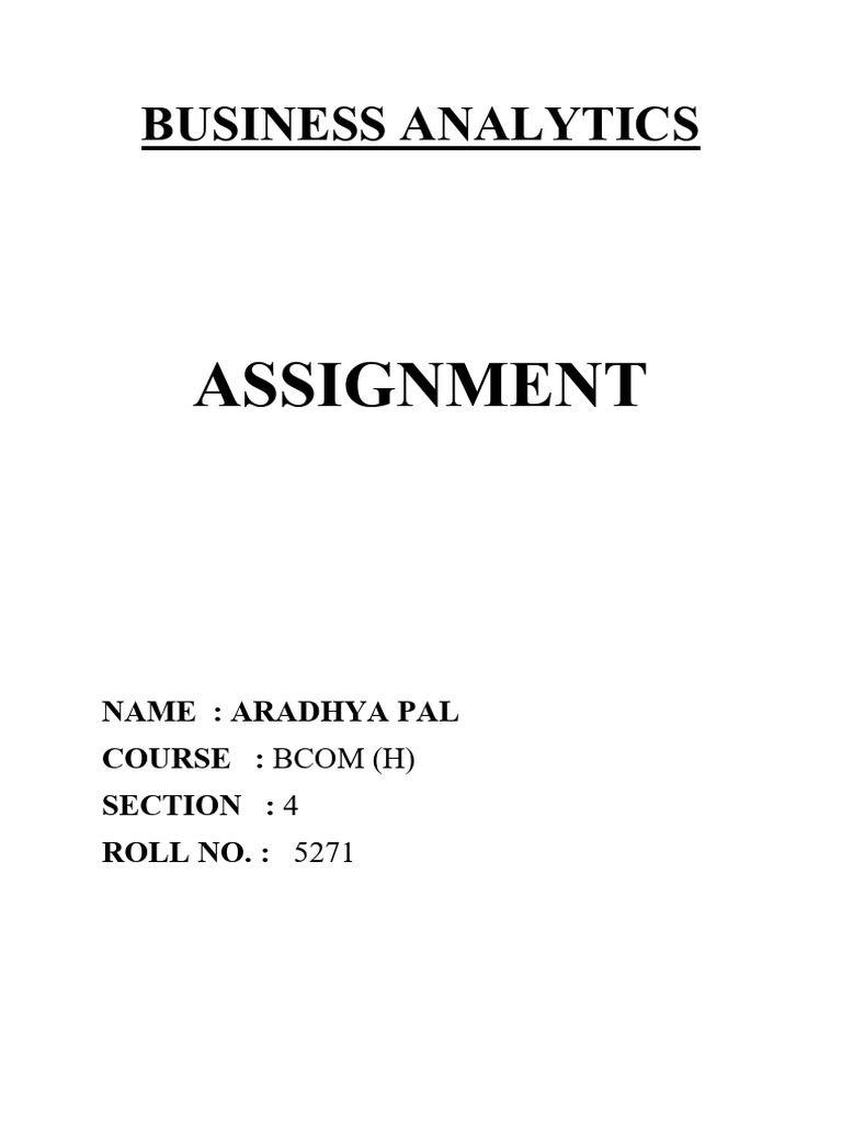 BA Assignment-1 | PDF