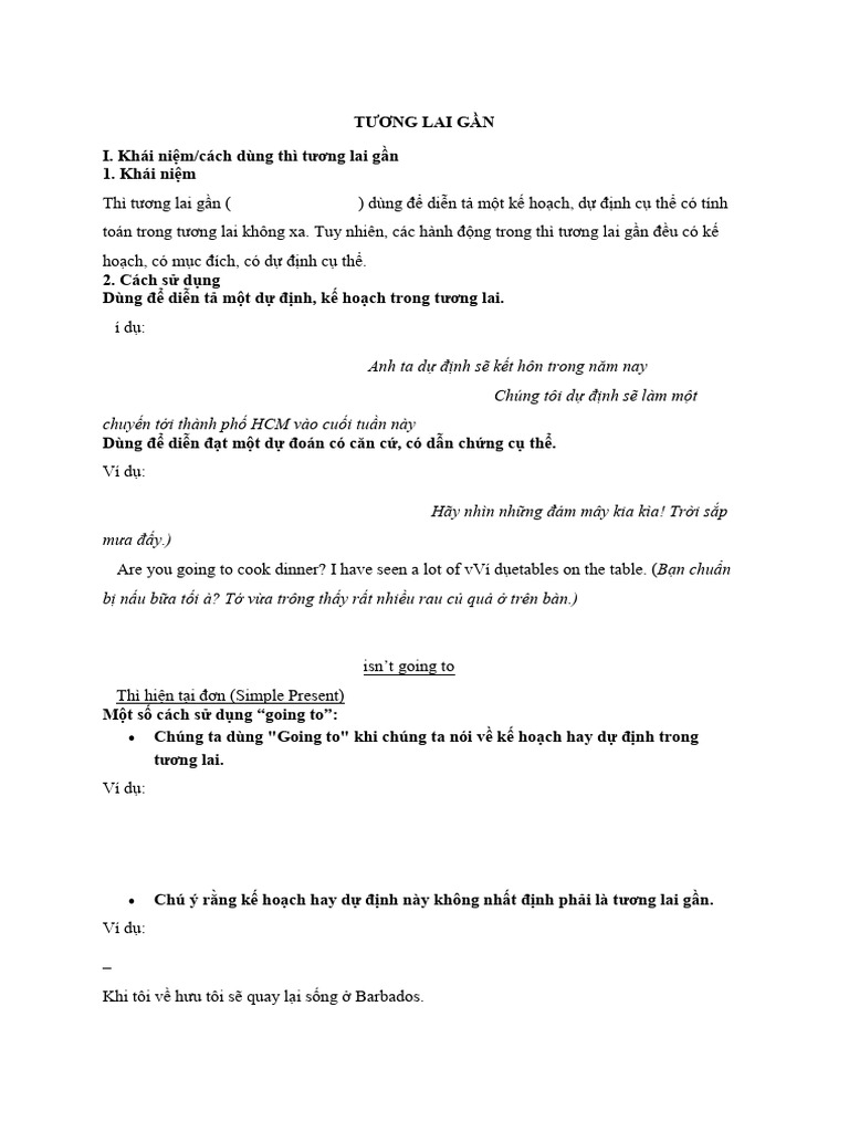 Near future tense (1) | PDF