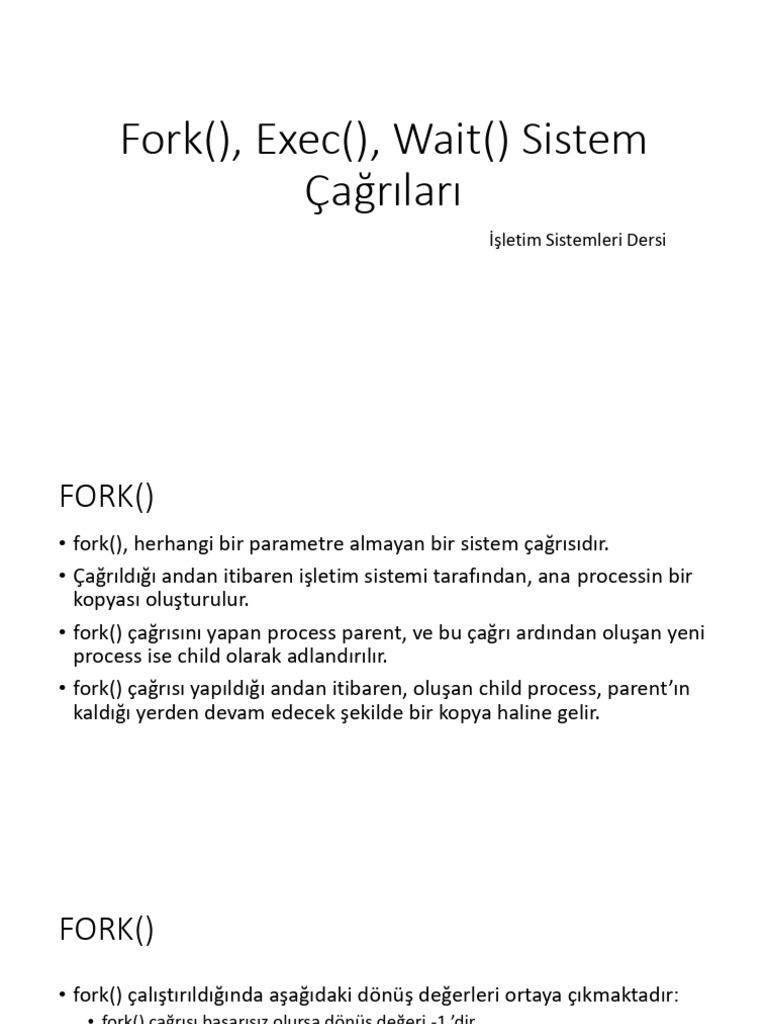 isletim_sistemleri_fork_exec | PDF