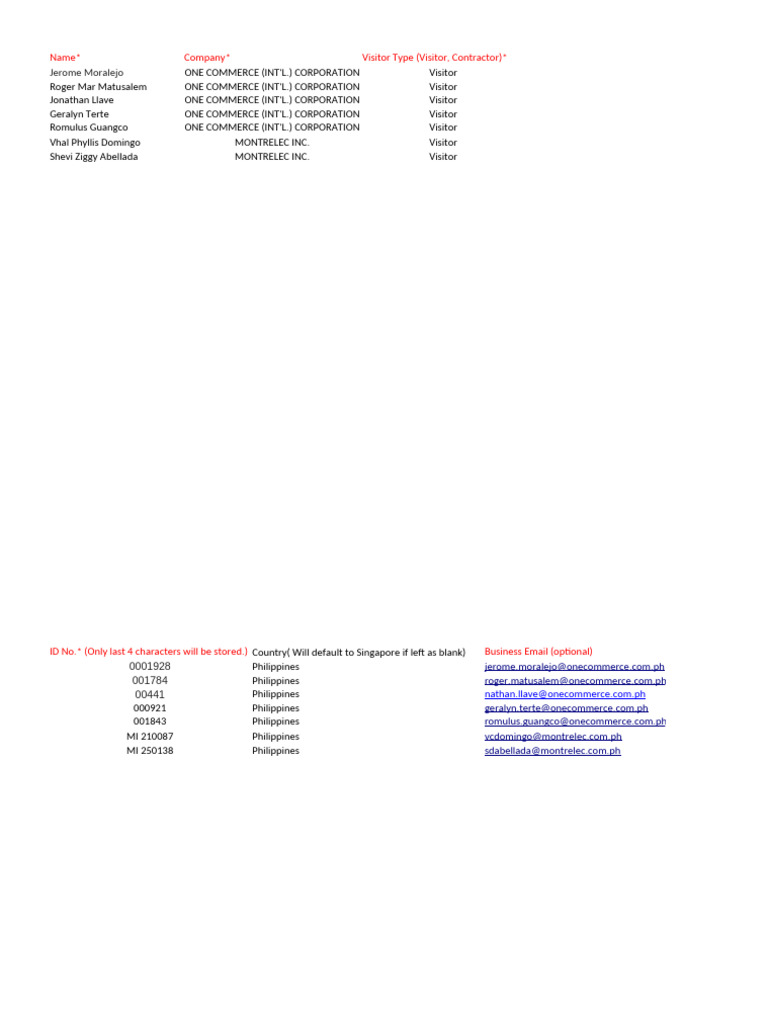 Visitation Form | PDF